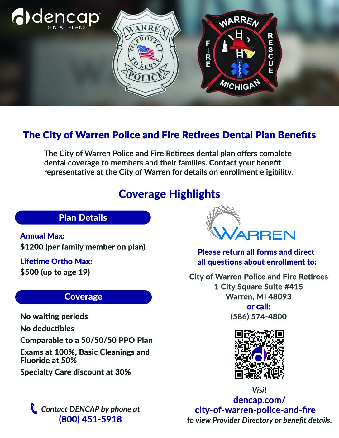 City of Warren Police and Fire Retirees - DENCAP Dental Plans